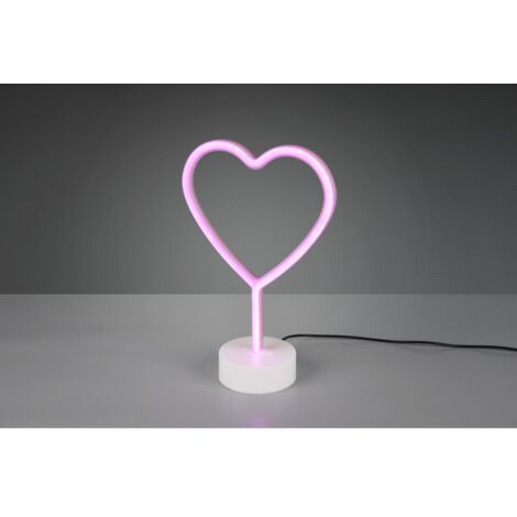 Lampada Da Tavolo Moderna Heart Led Rosa L20 cm Cuore Trio Lighting