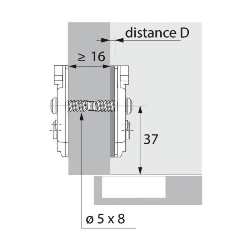 Embase avec réglage par excentrique avec vis Euro prémontées diam 5 x 8 ...