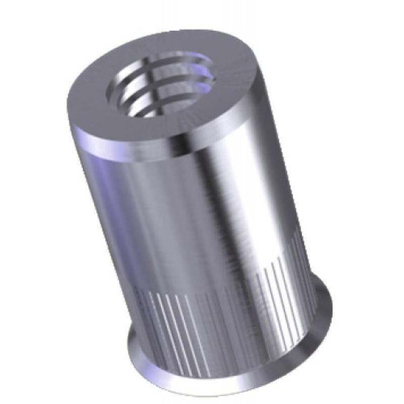 Douilles taraudées rivklé cannelées inox, diamètre de perçage 7 mm ...