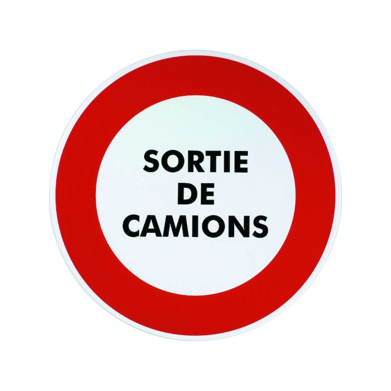 Panneau de signalisation sortie de camion - 290 mm PVC rigide - VINMER