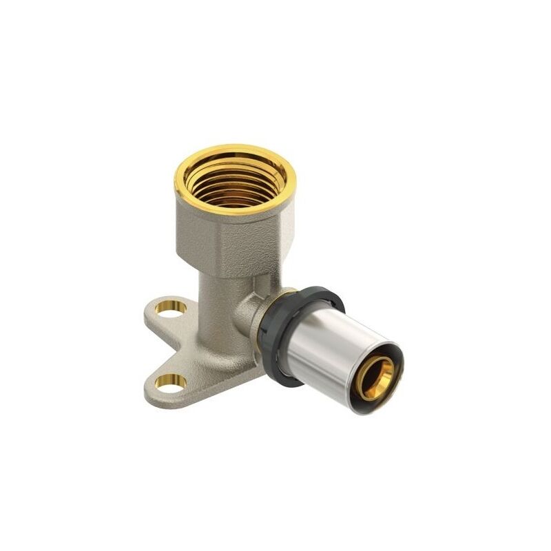Coude applique femelle LBP EASYTEC à sertir diamètre 16 mm - à visser 1/2” - FINIMETAL