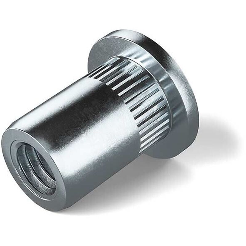 Écrous à sertir RIVKLE® acier zingué moleté tête plate M8 gamme de ...