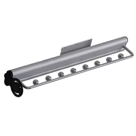 Porte cintres sur coulisse extractible en aluminium, 8 boules - SYNERCIA