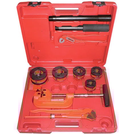 Kit filiera manuale a cricco capacità da 3/8" a 1" 1/4 - Idrhaus