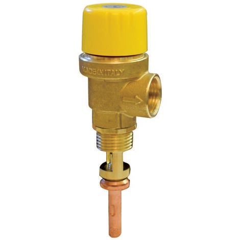 Valvola di sicurezza temperatura e pressione a membrana per impianti solari 1/2" 8bar-100°c
