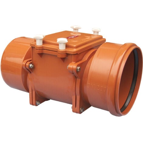 Valvola antiriflusso DN200 con clapet inox e pozzetto d'ispezione