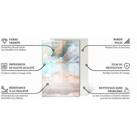 Plaque décorative de sol avec impression sous cheminée protection et ...