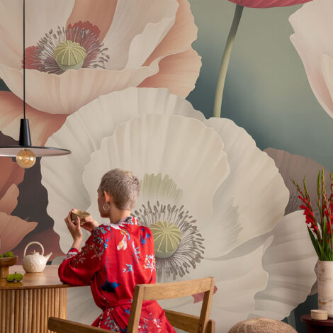 Papier peint autocollant floral moderne 416x254 cm panoramique XXL ...