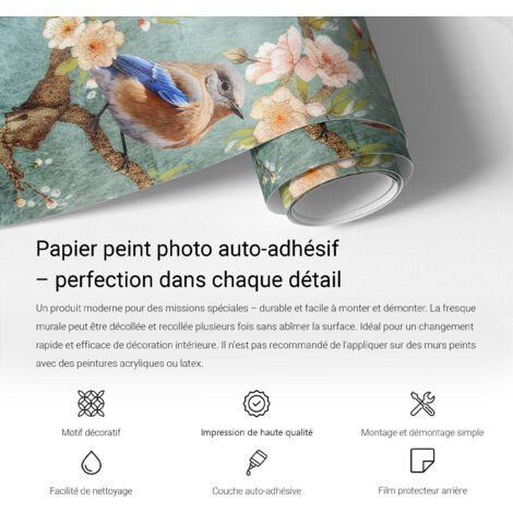 Papier peint de cuisine autocollant grand format motif végétal ...