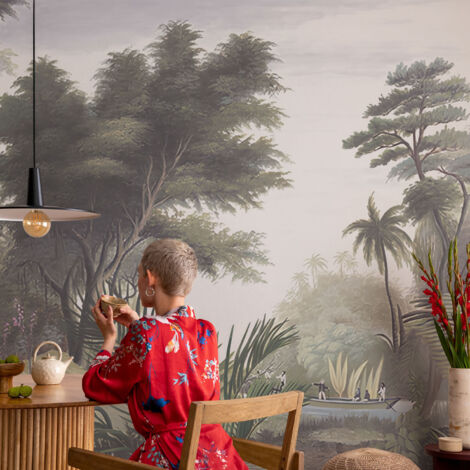 Papier peint intissé motifs exotiques 312x219 cm paysage de salon ...