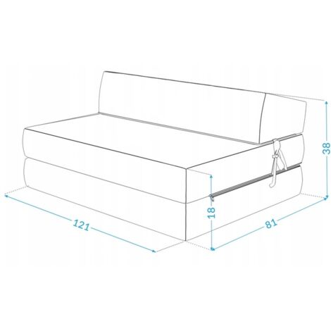 Chauffeuse convertible moderne - FDM - Graphite 14 cm x 121 cm x 204 cm ...