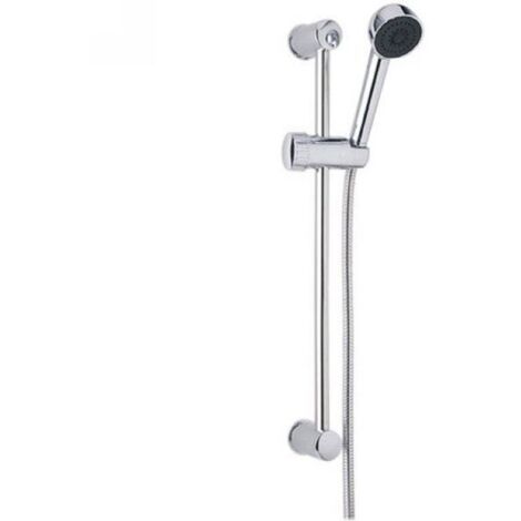 Pommeau de douche simple avec flexible et barre, chromé