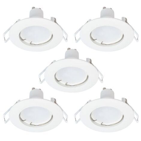 Lot de 5 spots encastrables, led, gu10, 4000K rond blanc