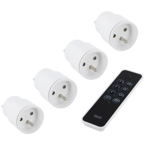 DIO Lot De 3 Prises Télécommandables + 1 Gratuite Intérieures Dio, 2300 W
