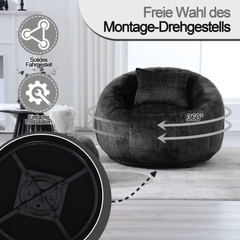COOLMORE pouf fauteuil chaise longue avec pédales pivotantes