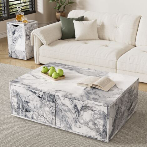 Ensemble de 2 tables basses modulaires modernes pour salon, finition ...