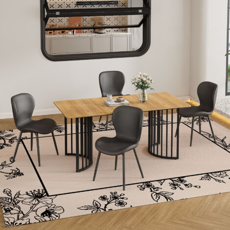 Table à manger 4 personnes, table à manger en bois 140×80 cm, table de ...