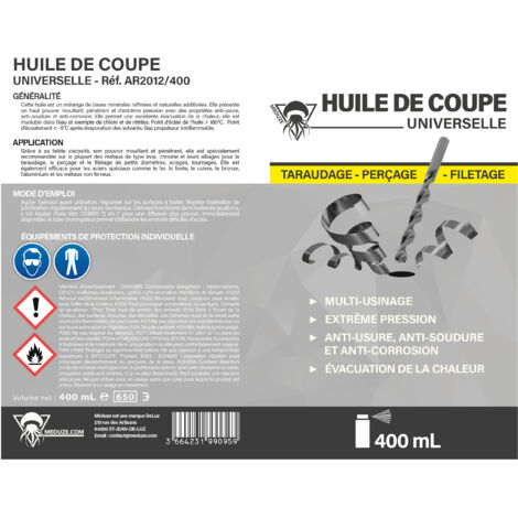 Méduze - 6 huiles de coupe en aérosol 400mL - Universelle - Professionnelle