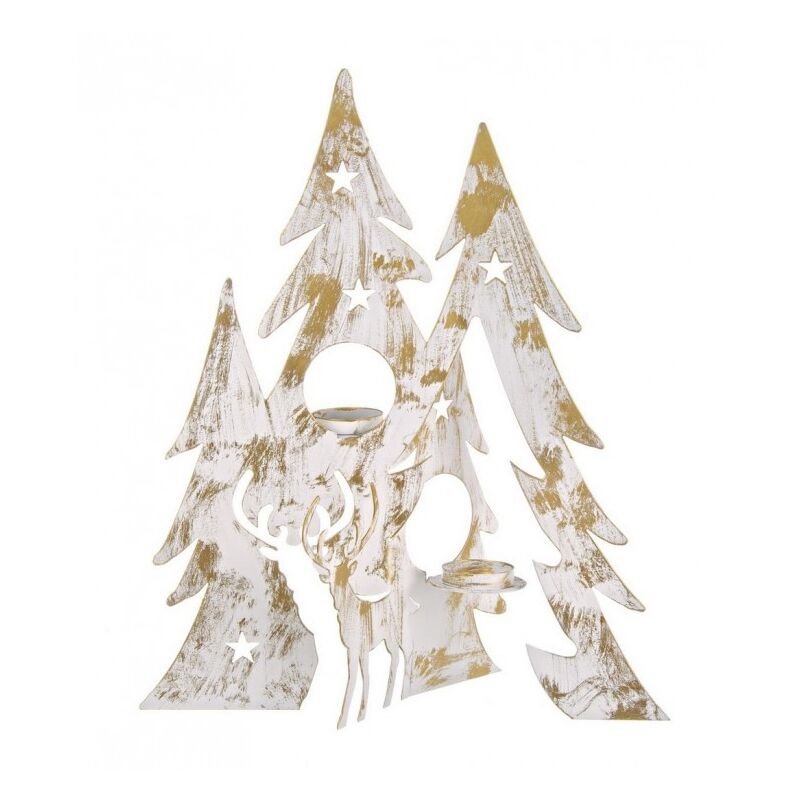 Lot de 2 Bougies 2P Hope en Métal Doré