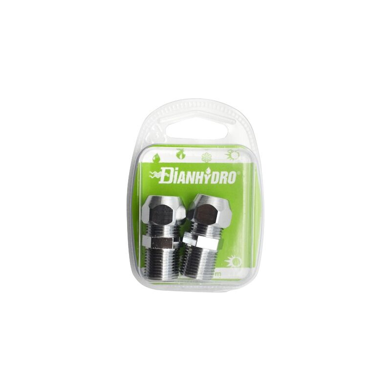 Lot de 2 Embouts Bicone Chromés pour Pipes, Emballés sous Blister