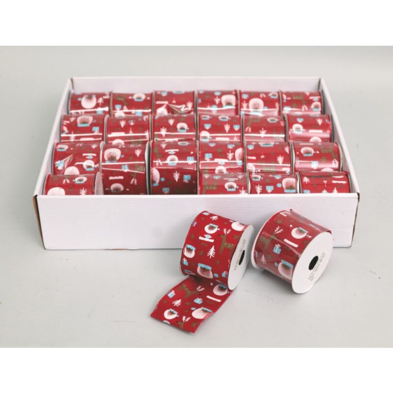 Rouleau de ruban en satin rouge 6,3 cm x 2,7 m