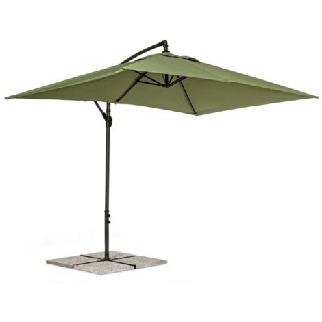 Parasol déporté Texas 2x3 cm anthracite-olive