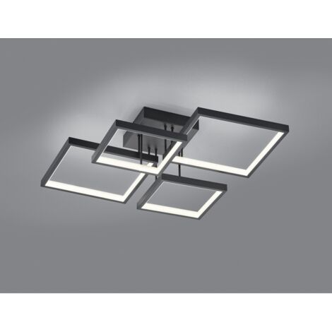 Plafonnier LED Sorrento 4 Carrés 52x52 cm Noir