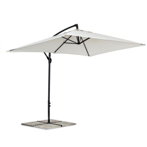 Parasol déporté Texas 2x3 cm anthracite-naturel