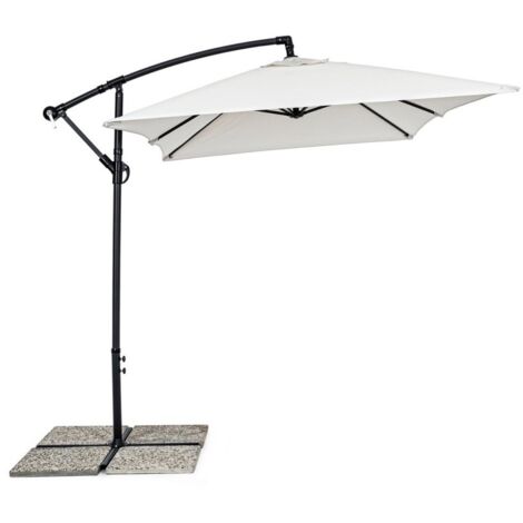 Parasol déporté Texas 2x3 cm anthracite-naturel