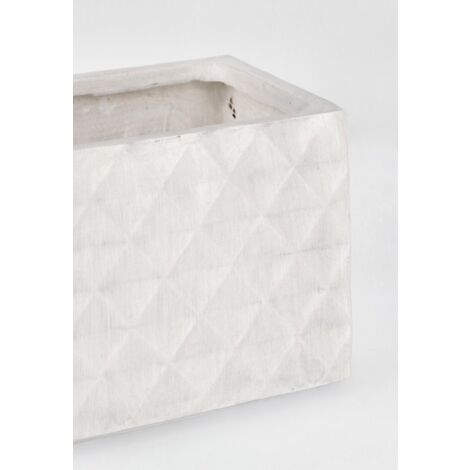 Ensemble de 3 Pots Pyramide Rectangulaires Blancs