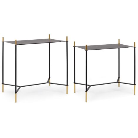 Ensemble de 2 tables basses Anisha Rett BZ - 54a x 34b x 54h 59a x 39b ...
