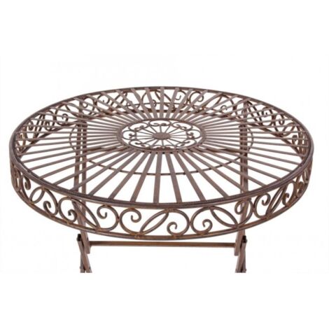 Table rustique Melanie marron en métal - 70x75 cm