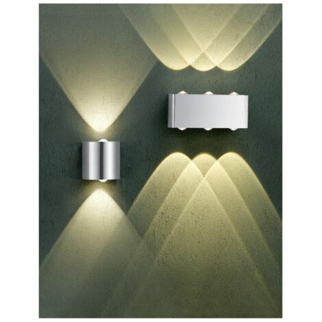 Applique murale Wales Trio Lighting luminaire LED double nickel mat ...