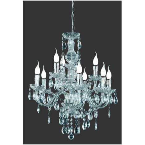 Grand Lustre Classique Lüster Chrome à Pampilles 9xE14 Trio Lighting