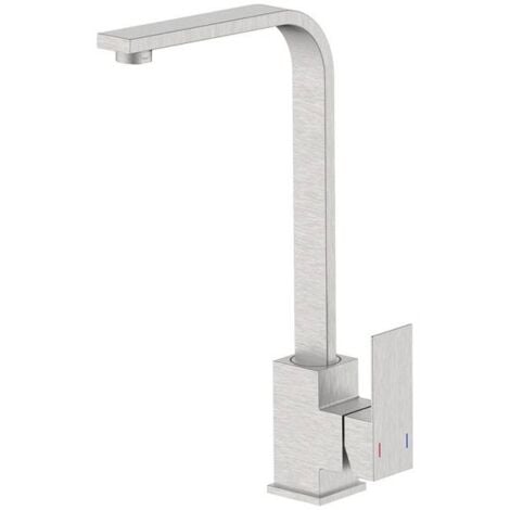 Robinet d'évier à bec haut de la série Manhattan en acier brossé avec économie d'eau