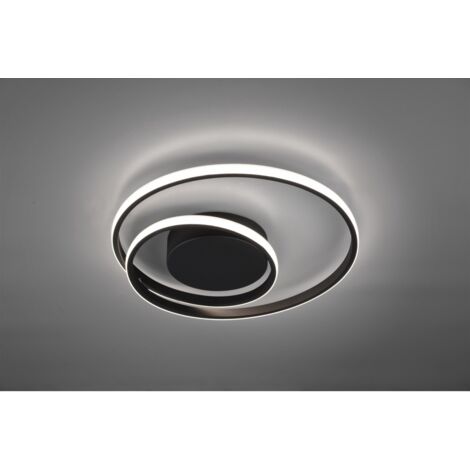 Zibal Schwarze Deckenleuchte Led Spirale 22w Dimmbar Ø39 cm Trio Lighting