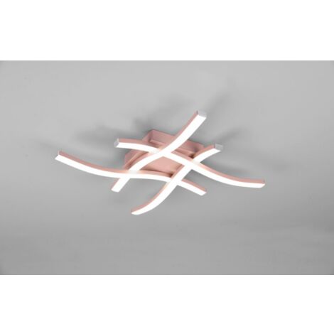 Plafoniera Moderna Design Hashtag Route Oro Rosa Led 4000k Trio Lighting