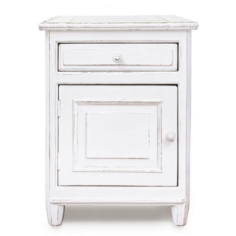 Comodino rústico 50x40x65 cm con 1 puerta y 1 cajón izquierdo