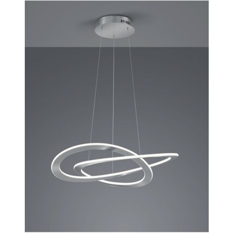 Lámpara Colgante 2 Aros Led Nichel Opaco Dimmer Trio Lighting
