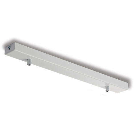 Rosone rettangolare multicavo in ferro bianco con 2 fori H.3 - L.50 x 5