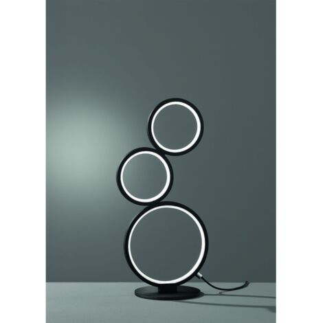 Rondo Sobremesa 3 Círculos Led Negros Alt. 45 cm Trio Lighting