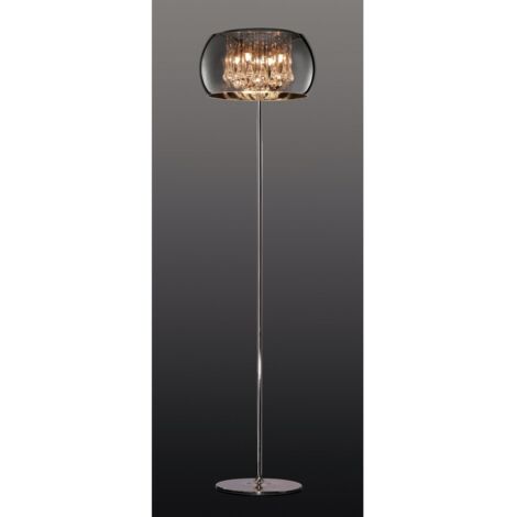 Lámpara de pie y colgantes Vapore de cristal cromado Alt. 158 cm Trio ...