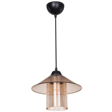 Lámpara de techo Inka ASZ1464 con pantalla de plástico ámbar H60xL25.5.