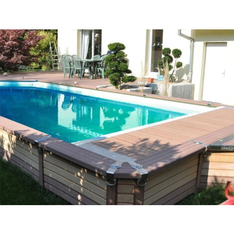 Kit piscine semi-enterrée AZTECK rectangulaire 3.65 x 6.90m