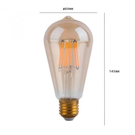 Ampoule LED Filament 6W Vintage E27 Gold
