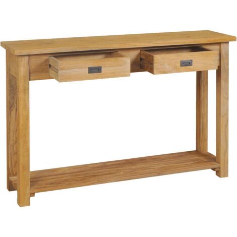 Furniture Limited - Table console teck massif 120x30x80 cm
