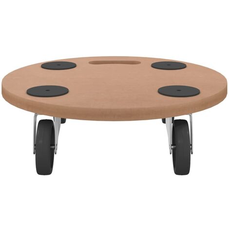 Furniture Limited - Chariots sur roulettes 2 pcs rond bois