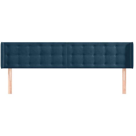 Tête de lit en velours bleu nuit pour lit double design contemporain ...