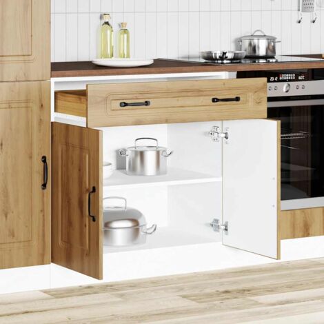 Meuble haut cuisine Kalmar chêne pour ranger vaisselle et robot ...