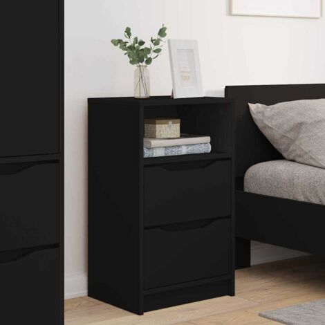 Table de chevet noire lot de 2 meubles de chambre design scandinave ...